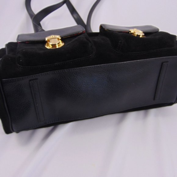 Maxx New York | Bags | Maxx New York Black Genuine Suede Leather ...